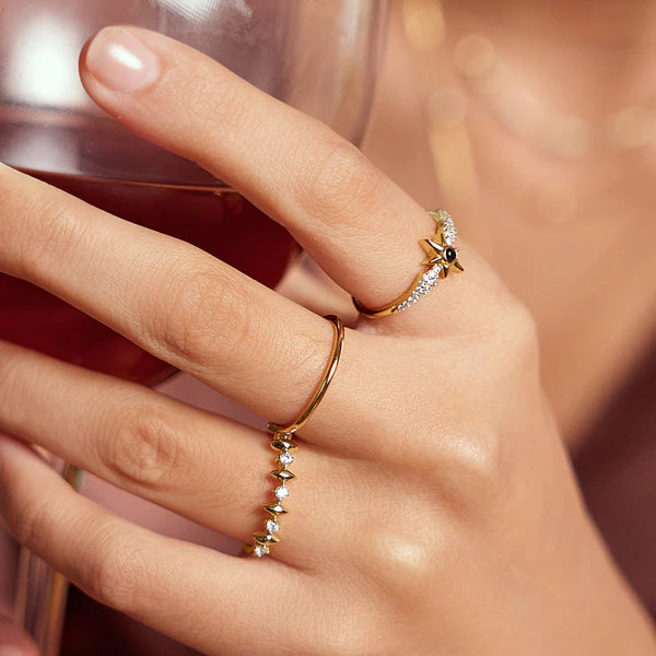 Gold Black Onyx Star Ring – Starfish Boulder